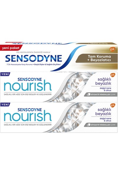 Nourish Sağlıklı Beyazlık 75 ml Diş Macunu X2 + Tam Koruma Beyazlatıcı 50 ml Nourish Sağlıklı Beyazlık 75 ml Diş Macunu X2 + Tam Koruma Beyazlatıcı 50 ml