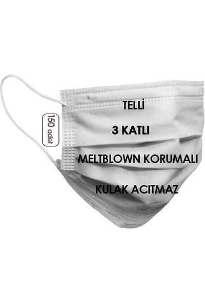 Fabrikadan Meltblown Korumalı-Kulak Acıtmayan Özel Ipli-3 Katlı-En Üst Kalite Cerrahi Maske-3 Kutu -150 Adet - Gri Fabrikadan Meltblown Korumalı-Kulak Acıtmayan Özel Ipli-3 Katlı-En Üst Kalite Cerrahi Maske-3 Kutu -150 Adet - Gri