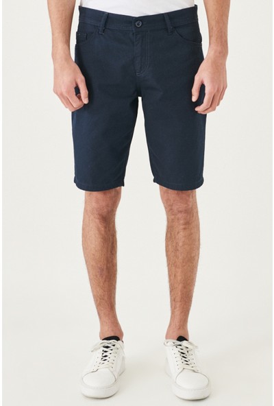 AC&Co / Altınyıldız Classics Slim Fit Dar Kesim Armürlü Pamuk Casual Chino Şort