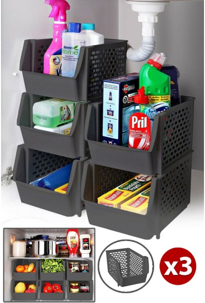 Dnztrend 3 Adet Üst Üste Eklenebilir Çok Amaçlı Katlı Organizer Banyo Mutfak Rafı Lavabo Altı Düzenleyici Dnztrend 3 Adet Üst Üste Eklenebilir Çok Amaçlı Katlı Organizer Banyo Mutfak Rafı Lavabo Altı Düzenleyici
