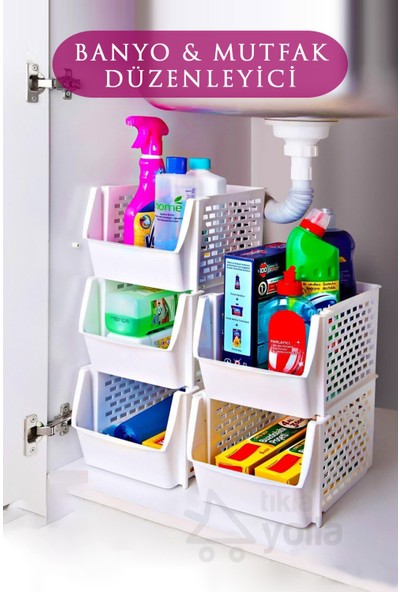 Dnztrend Üst Üste Eklenebilir Çok Amaçlı Katlı Organizer Banyo Mutfak Rafı Lavabo Altı Düzenleyici Dnztrend Üst Üste Eklenebilir Çok Amaçlı Katlı Organizer Banyo Mutfak Rafı Lavabo Altı Düzenleyici