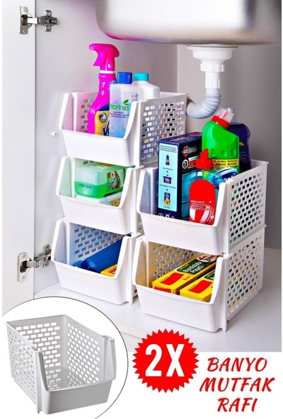 DEYHOME2 Adet Üst Üste Eklenebilir Çok Amaçlı Katlı Organizer Banyo Mutfak Rafı Lavabo Altı Raf DEYHOME2 Adet Üst Üste Eklenebilir Çok Amaçlı Katlı Organizer Banyo Mutfak Rafı Lavabo Altı Raf