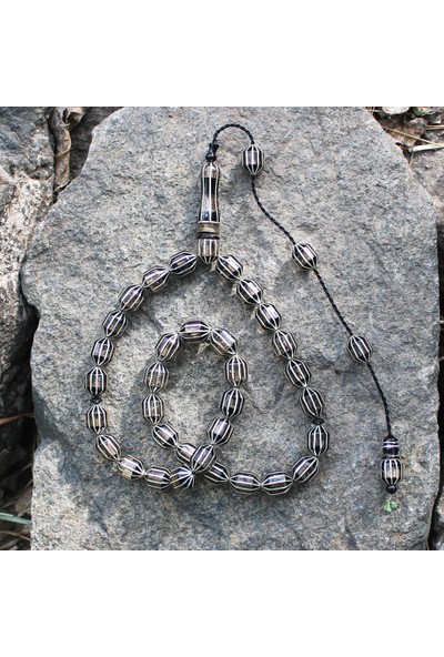 Gümüş Işleme Arası Katalin Orijinal Oltu Taşı Tesbih Evet Gümüş Işleme Arası Katalin Orijinal Oltu Taşı Tesbih Evet