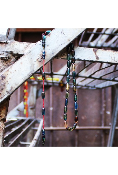 Karışık Tonlarda Hareli Ateş Kehribar Tesbih