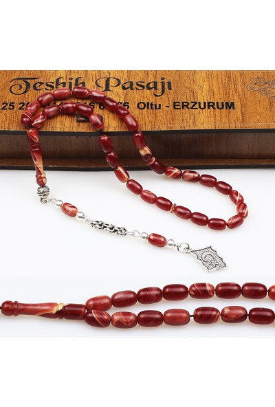 Bilek Boy Mozaik Ateş Kehribar Tesbih