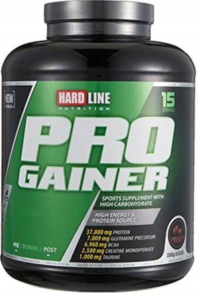 Hardline Nutrition Pro Gainer Karbonhidrat Tozu Çikolata Aromalı 3000 gr