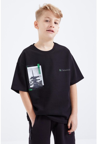 Tommy Life Siyah Oversize Baskılı Kısa Kollu O Yaka Erkek Çocuk T-Shirt - 10925 Tommy Life Siyah Oversize Baskılı Kısa Kollu O Yaka Erkek Çocuk T-Shirt - 10925