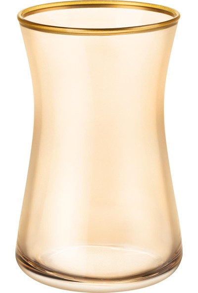 Madame Coco Esperanza Altın Yaldızlı Amber 6'lı Çay Bardağı Seti 170 ml