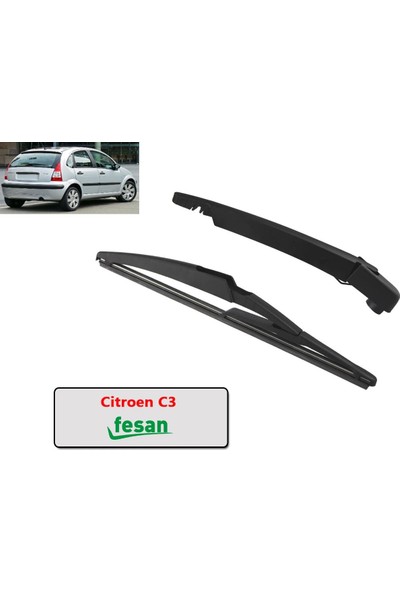 Citroen C3 Arka Silecek Kolu ve Süpürgesi 2002--2009 Citroen C3 Arka Silecek Kolu ve Süpürgesi 2002--2009