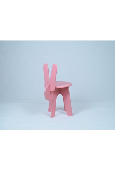 Tavşan Figürlü Ahşap Çocuk Sandalyesi