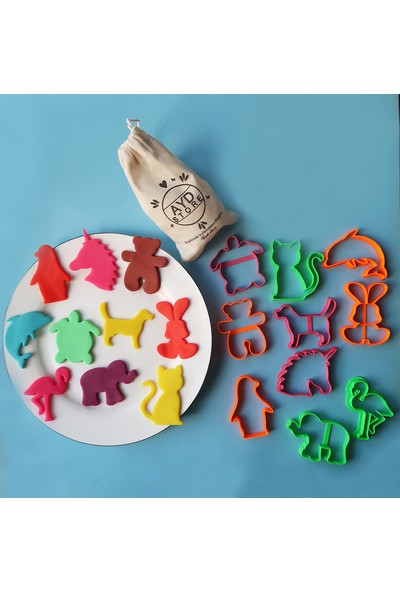 444 Marka 444 Markahayvan Kurabiye Kalıbı 10'Lu Set Karışık Sevimli Hayvanlar Kurabiye Şekillendirici Kesici Seti