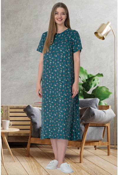 Mecit Pijama Mecit 5655 Yeşil Büyük Beden Elbise