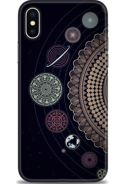 Noprin Apple iPhone x Kılıf Hd Baskılı Kılıf - Gezegen Döngüsü