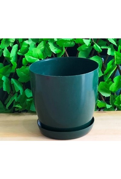 Yeşil Renk Sardunya Saksı 2 No 5.4 Litre Tabaklı