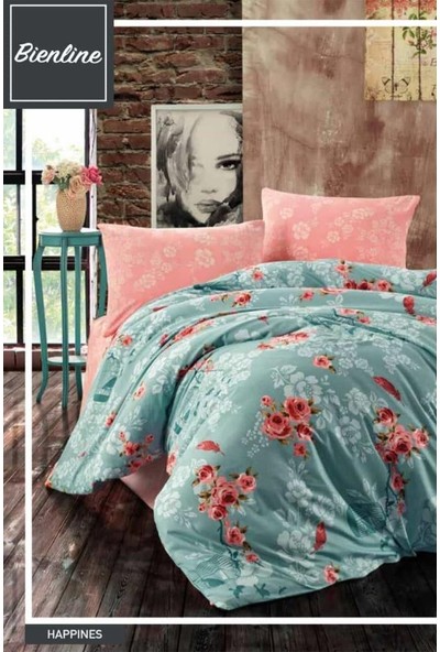 Golden Class Happeness Çiçek Desen Pembe-Yeşil Tek Kişilik Nevresim Takımı Golden Class Happeness Çiçek Desen Pembe-Yeşil Tek Kişilik Nevresim Takımı