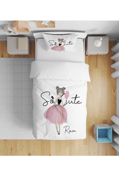 Evmila Dekoratif Desenli Çocuk Yatak Örtüsü