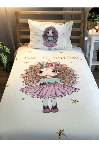 Evmila Dekoratif Desenli Çocuk Yatak Örtüsü