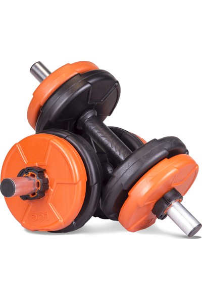 ECG Ecgspor 16 kg Dambıl Seti Turuncu-Siyah 6 In 1 Fitness Set