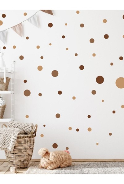 Kt Grup Dreamwallart Soft Kahverengi Tonlar Puantiye Set Renkli