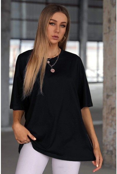 Oversize Unisex Baskısız T-Shirt