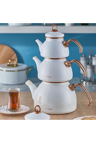 Neva N3238 3 Çaydanlık Lilyum Copper Havana