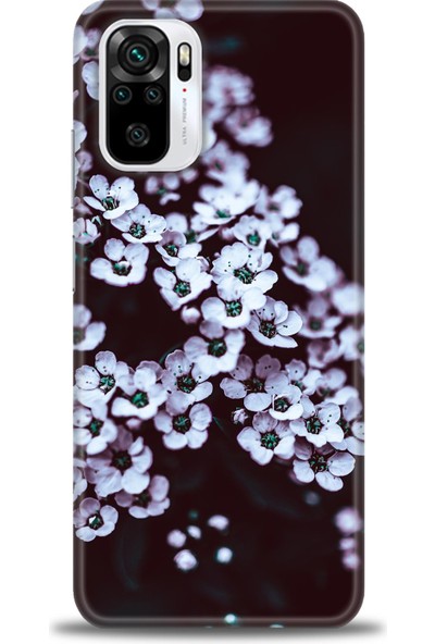 Noprin Xiaomi Redmi Note 10S Kılıf Hd Baskılı Kılıf - Beyaz Çiçek