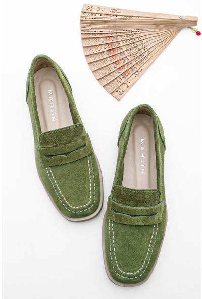 Marjin Kadın Loafer Hakiki Deri Günlük Ayakkabı Makosen Natres