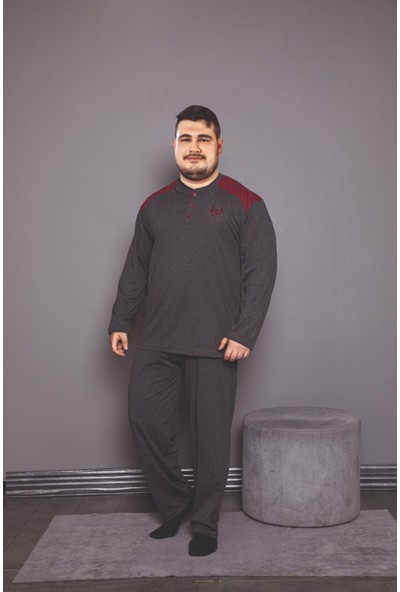 KMK Kombin Kmkkombin Erkek Füme Battal Beden Uzunkol Pijama Takımı KMK Kombin Kmkkombin Erkek Füme Battal Beden Uzunkol Pijama Takımı