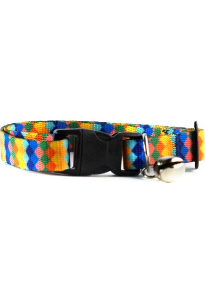 SelloPet Kedi Ayarlanabilir Zilli Desenli Çok Renkli Boyun Tasması SelloPet Kedi Ayarlanabilir Zilli Desenli Çok Renkli Boyun Tasması