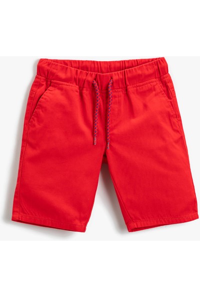Koton Erkek Çocuk Beli Lastikli Cep Detaylı Şort Diz Üstü Pamuklu
