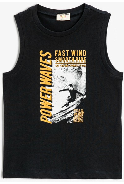 Koton Erkek Çocuk Baskılı Bisiklet Yaka Atlet Pamuklu Yaz Temalı