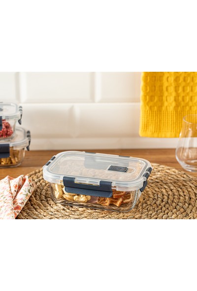English Home Doria Cam Saklama Kabı 550 ml Antrasit English Home Doria Cam Saklama Kabı 550 ml Antrasit