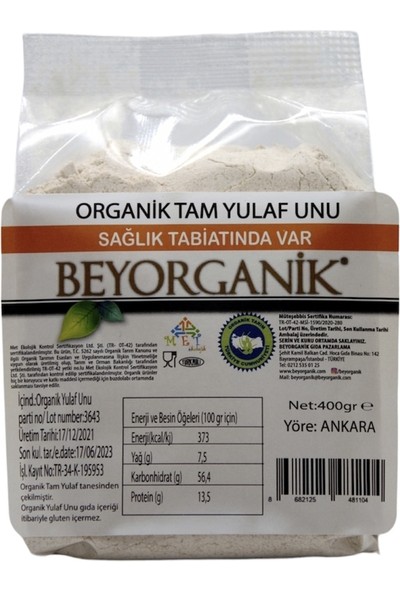Beyorganik Organik Yulaf Unu 400 gr ( 6 Ay) Beyorganik Organik Yulaf Unu 400 gr ( 6 Ay)