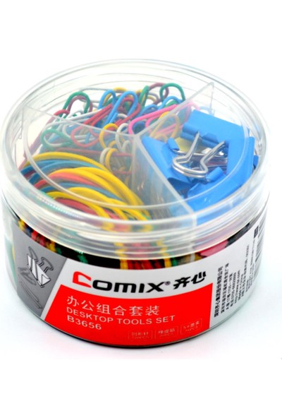 Linea Linea Comix 3’lü Masaüstü Set Ataş Kıskaç Lastik