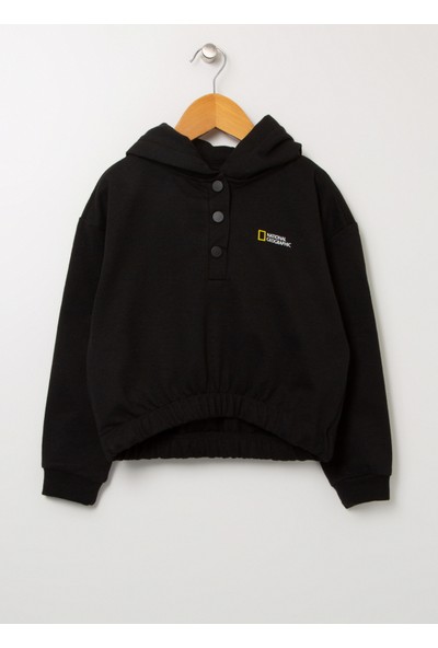 National Geographic Lenagırl Siyah Kapüşonlu Crop Baskılı Kız Çocuk Sweatshirt National Geographic Lenagırl Siyah Kapüşonlu Crop Baskılı Kız Çocuk Sweatshirt
