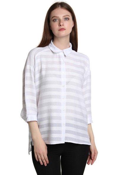 Açelya Kol Katlamalı Arka Uzun Gömlek