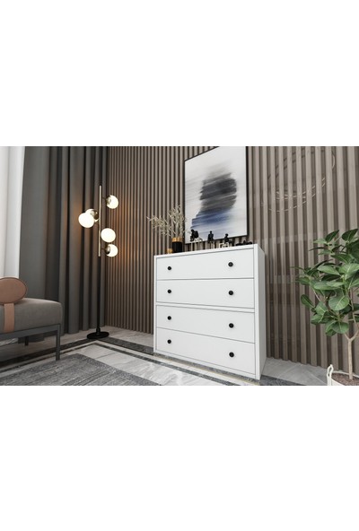 Çekmeceli Sifonyer Beyaz 65 cm SFN-1034-Ç Çekmeceli Sifonyer Beyaz 65 cm SFN-1034-Ç
