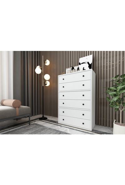 Çekmeceli Sifonyer Beyaz 65 cm SFN-1036-Ç Çekmeceli Sifonyer Beyaz 65 cm SFN-1036-Ç