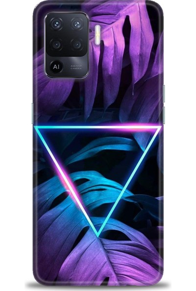 Noprin Oppo Reno 5 Lite Kılıf Hd Baskılı Kılıf - Neon Üçgen