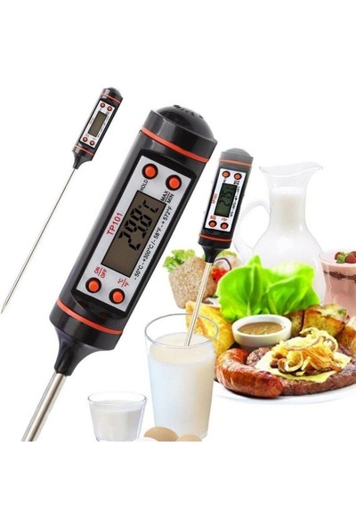 Pratik Dijital Gıda Termometersi Sıvı Gıda Et Süt Yiyecek Sıcaklık Ölçer Mutfak Gıda Termometresi