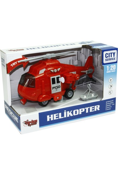 Vardem 1:20 Ölçekli Sesli Işıklı Helikopter Kırmızı