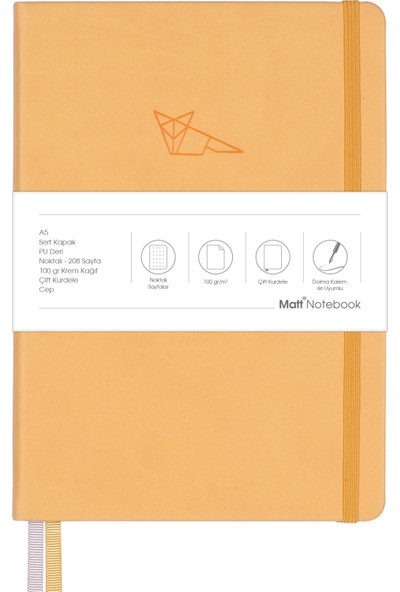 Matt Notebook A5 Defter Noktalı Sarı Matt Notebook A5 Defter Noktalı Sarı