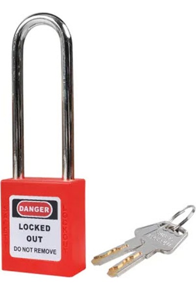 76MM Paslanmaz Çelik Emniyet Asma Kilit (Kırmızı) 76MM Paslanmaz Çelik Emniyet Asma Kilit (Kırmızı)