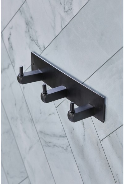 Vip Gross Lüx 3'lü Kendinden Yapışkanlı Kapı Duvar Askılığı / Siyah