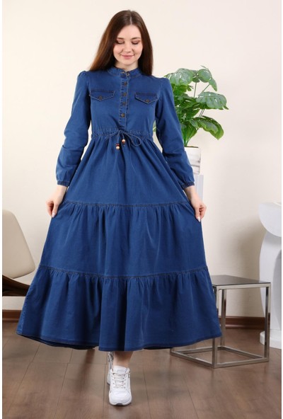Kadın Kot Elbise Koyu Mavi