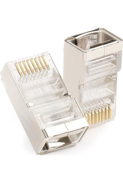 Aogo 100 Adet Metal RJ45 Jak Konnektör Cat5 Cat6 8P8C Uç 8 Pinli Rj 45 Plug Ethernet Jakı Metal Korumalı Aogo 100 Adet Metal RJ45 Jak Konnektör Cat5 Cat6 8P8C Uç 8 Pinli Rj 45 Plug Ethernet Jakı Metal Korumalı