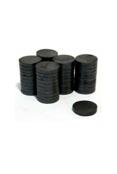 100 Adet 15 mm x 3 mm Yuvarlak Kömür Mıknatısı-Duvar Süsü - Nikah Şekeri - Deney Malzemesi Mıknatıs