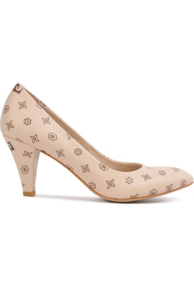 Pierre Cardin PC-50178 Bej-Kahve Kadın Topuklu Ayakkabı Pierre Cardin PC-50178 Bej-Kahve Kadın Topuklu Ayakkabı