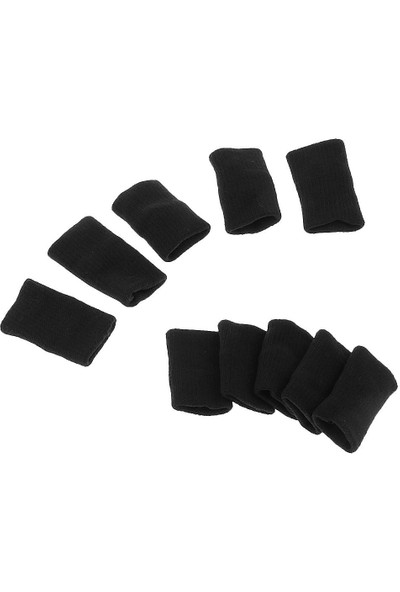 10 Adet Parmak Koruyucu Guard Desteği Sıkı Spor Spor Yardım Band Siyah
