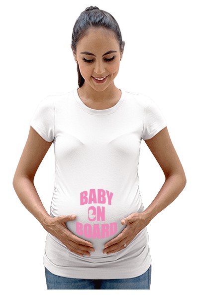 Tisho Baby On Board Kadın Hamile Tişört Tisho Baby On Board Kadın Hamile Tişört